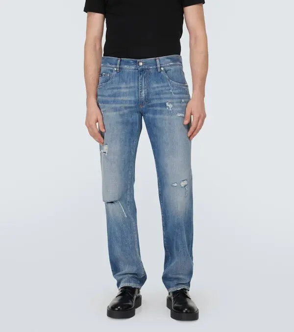 Dolce & Gabbana Distressed Straight Jeans