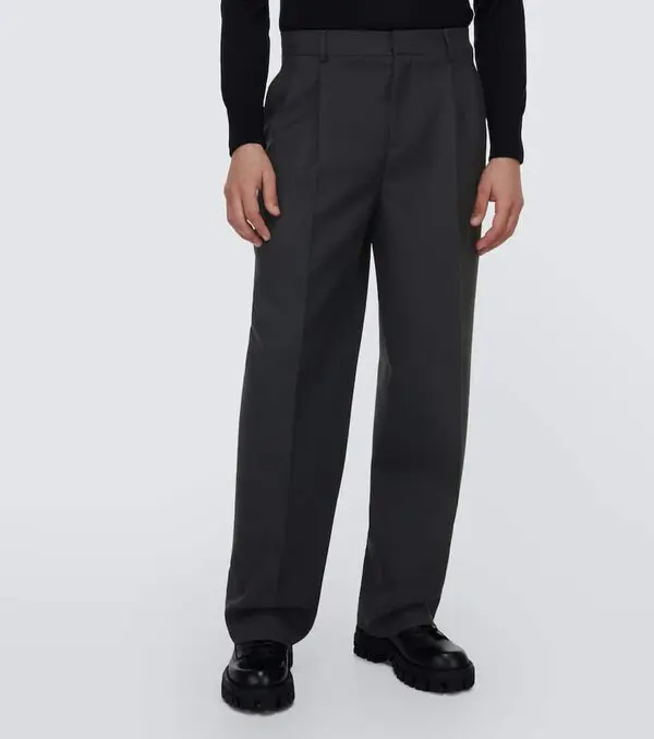 Versace Wool Straight Pants