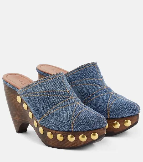 Alaïa Le Sabot Denim Mules