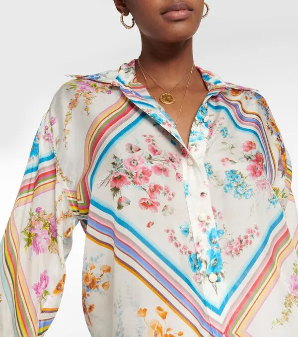 Zimmermann Halcyon Floral Silk Blouse