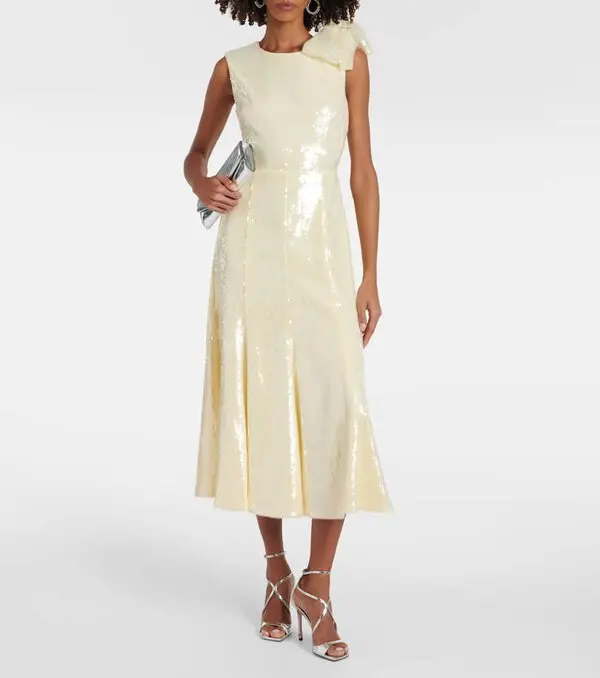 Roland Mouret Sequined Flared Midi Dress
