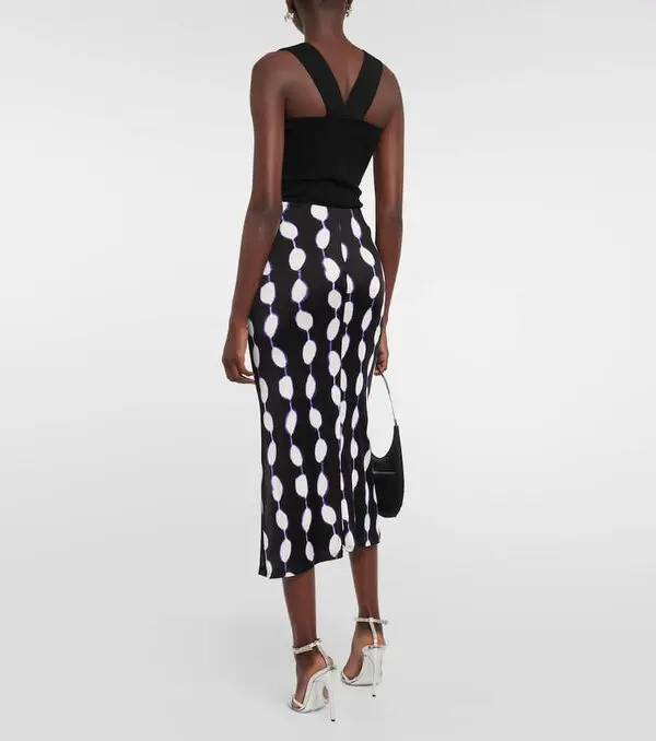 Diane Von Furstenberg Garcel Printed Jersey Midi Skirt