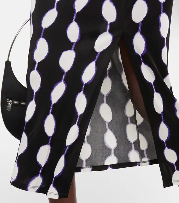 Diane Von Furstenberg Garcel Printed Jersey Midi Skirt