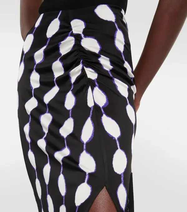 Diane Von Furstenberg Garcel Printed Jersey Midi Skirt