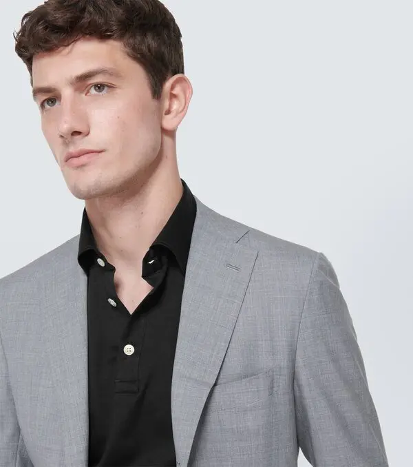 Kiton Cotton Poplin Polo Top