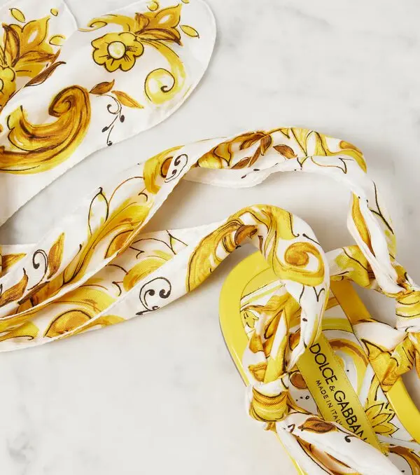 Dolce & Gabbana Printed Silk Twill Sandals