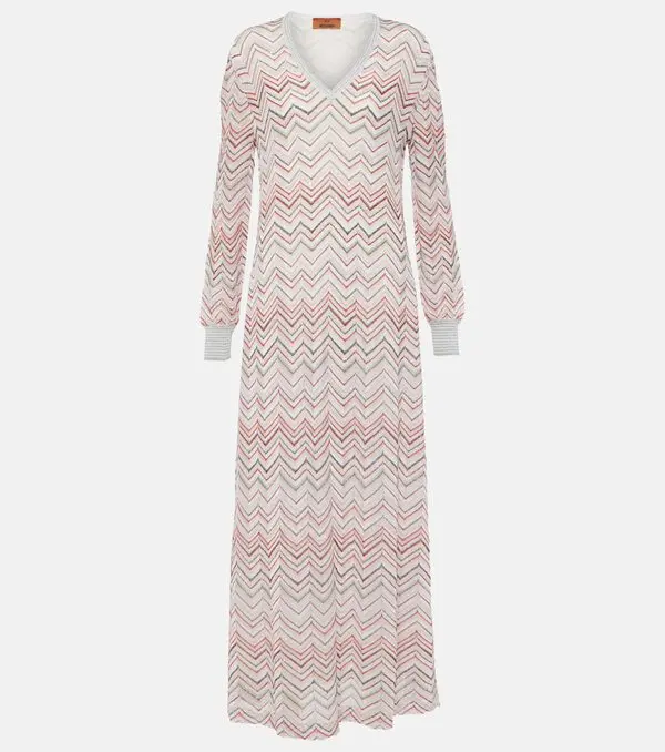 Missoni Zig Zag Metallic Knit Maxi Dress - Multicoloured