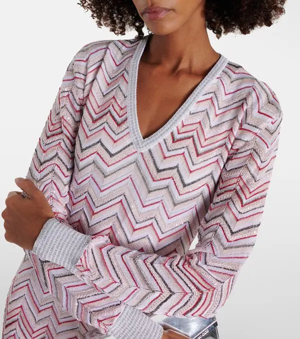 Missoni Zig Zag Metallic Knit Maxi Dress