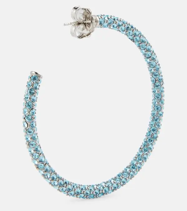 Amina Muaddi Cameron Crystal Hoop Earrings