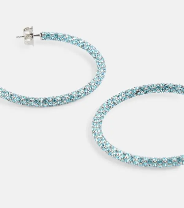 Amina Muaddi Cameron Crystal Hoop Earrings