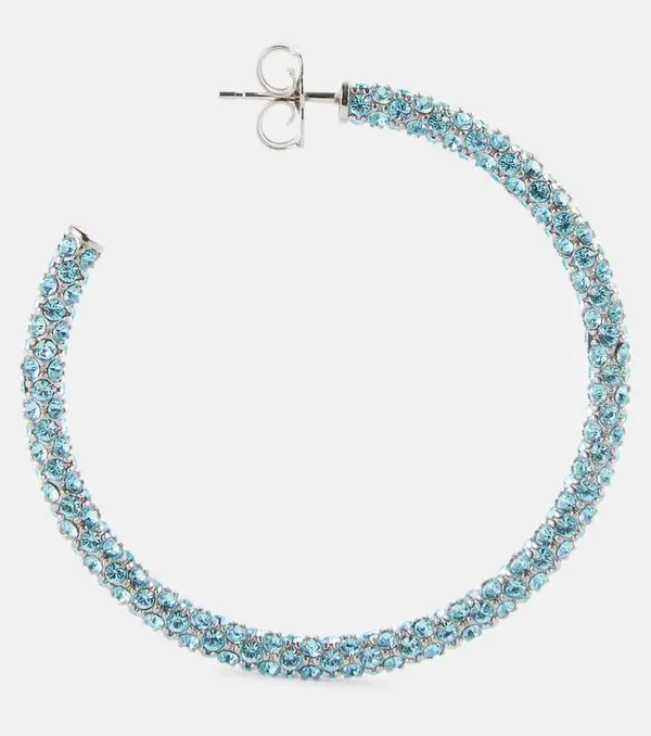 Amina Muaddi Cameron Crystal Hoop Earrings