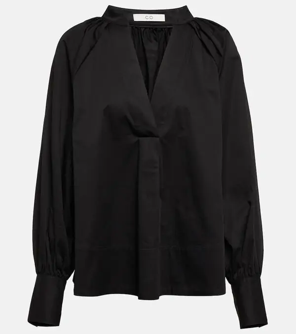 Co Oversized V-neck Cotton Blouse