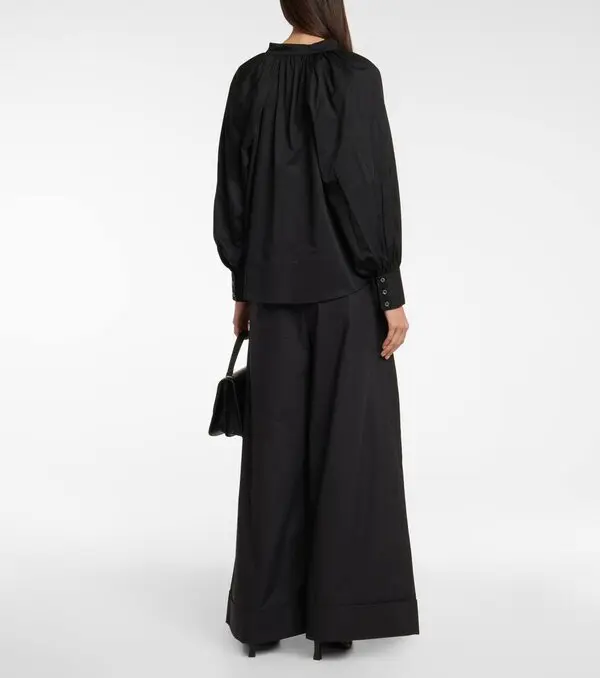 Co Oversized V-neck Cotton Blouse
