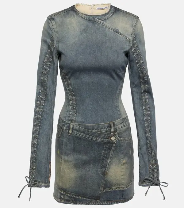Acne Studios Printed Mini Dress - Blue