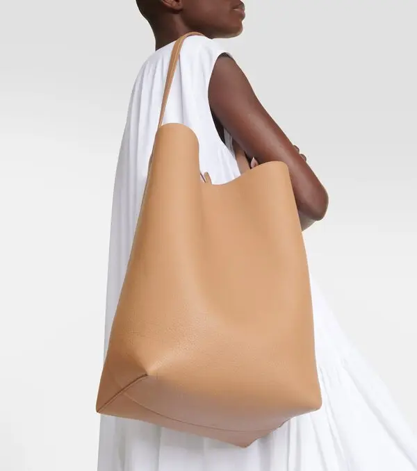 THE ROW N/s Park Large Leather Tote Bag - Beige