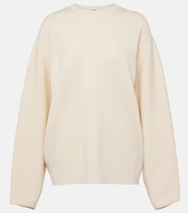 FFORME Oversized Wool And Cotton Sweater - White