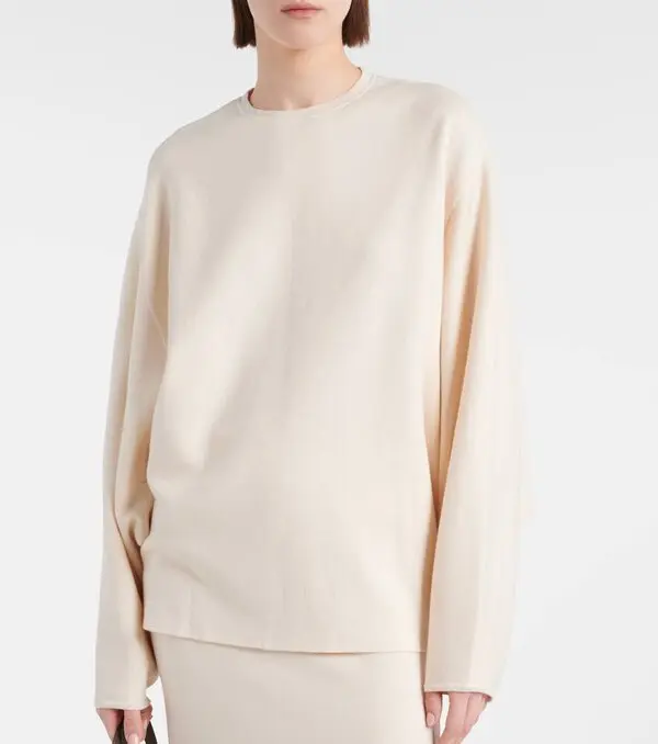 FFORME Oversized Wool And Cotton Sweater - White