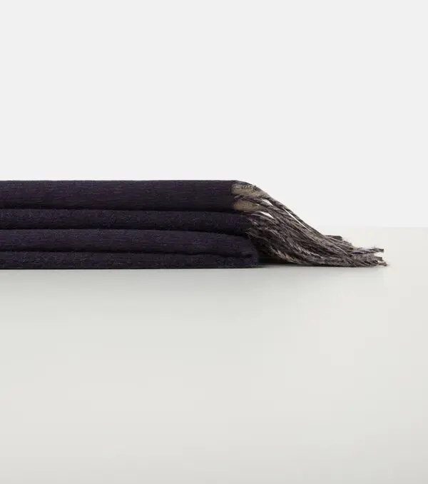 Brunello Cucinelli Fringed Silk Throw - Grey