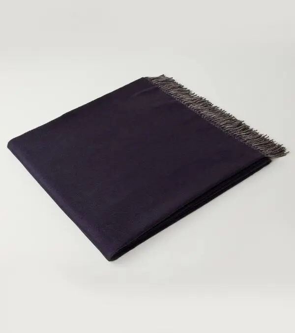 Brunello Cucinelli Fringed Silk Throw - Grey