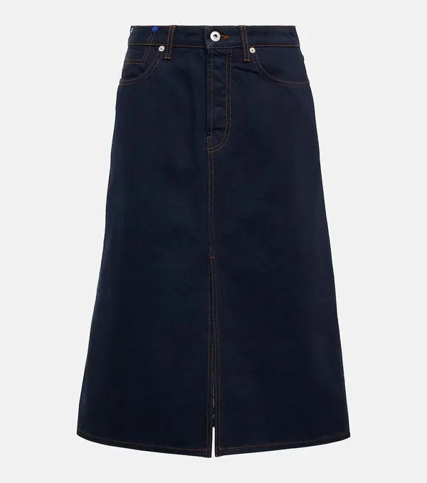 Burberry High-rise Denim Midi Skirt