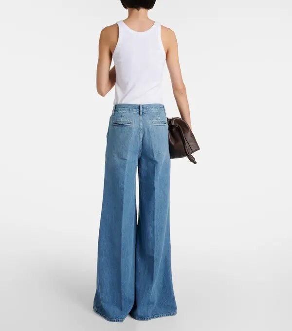 FRAME Extra Wide Leg High-rise Jeans - Blue