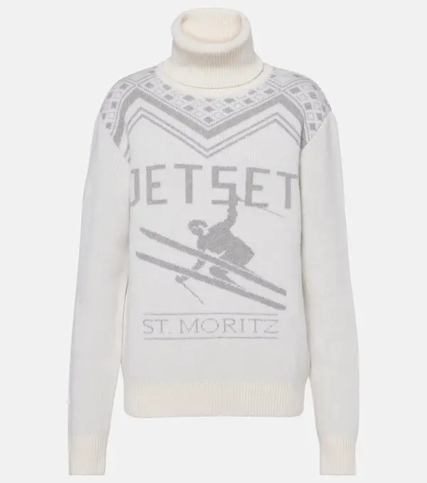 JETSET Wool Intarsia Turtleneck Sweater