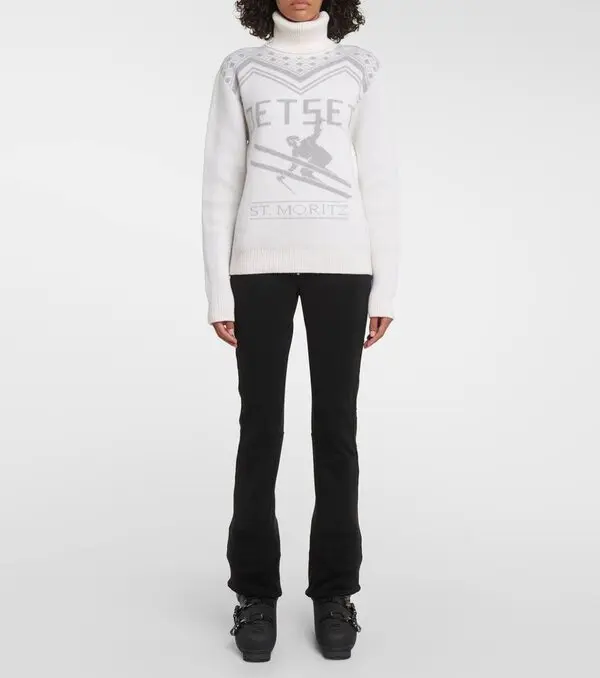 JETSET Wool Intarsia Turtleneck Sweater