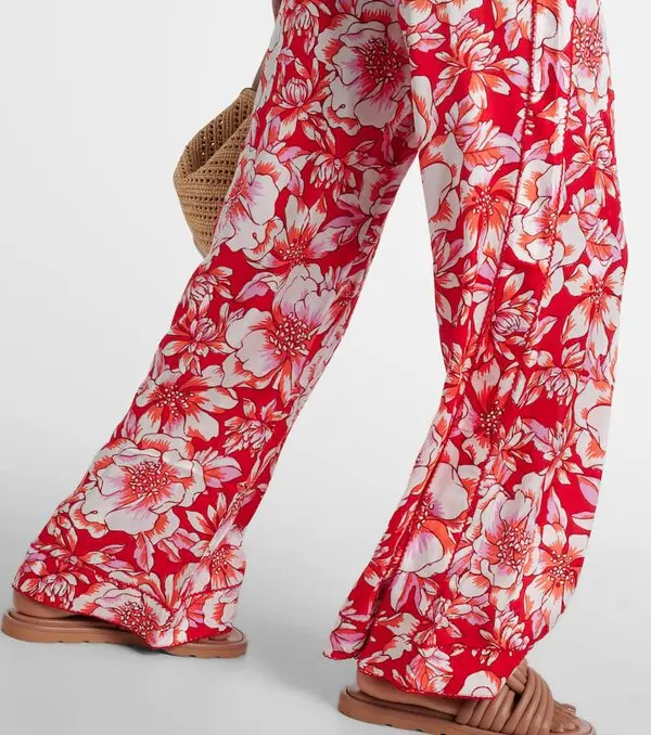 Poupette St Barth Isabelle Floral Halterneck Jumpsuit - Red