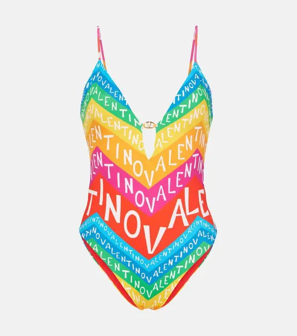 Valentino Garavani Logo Swimsuit - Multicoloured