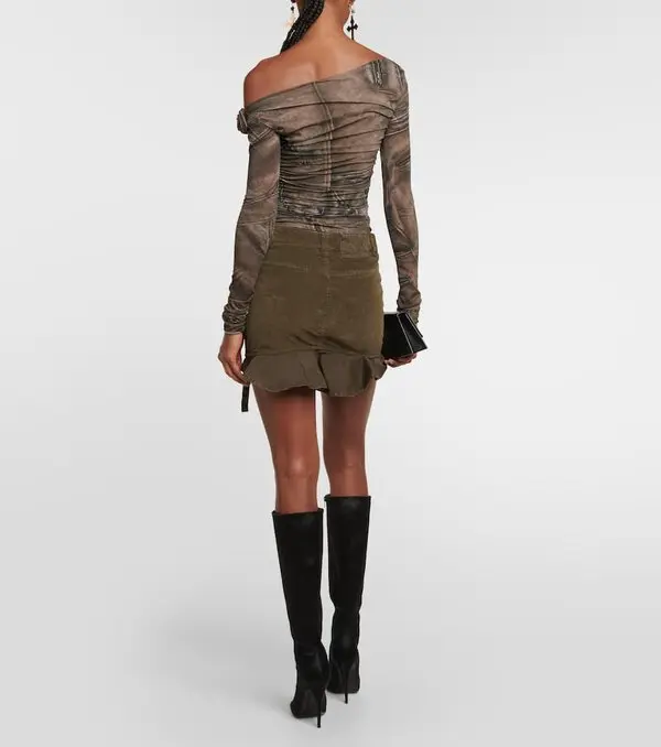 Blumarine Cotton Blend Cargo Miniskirt