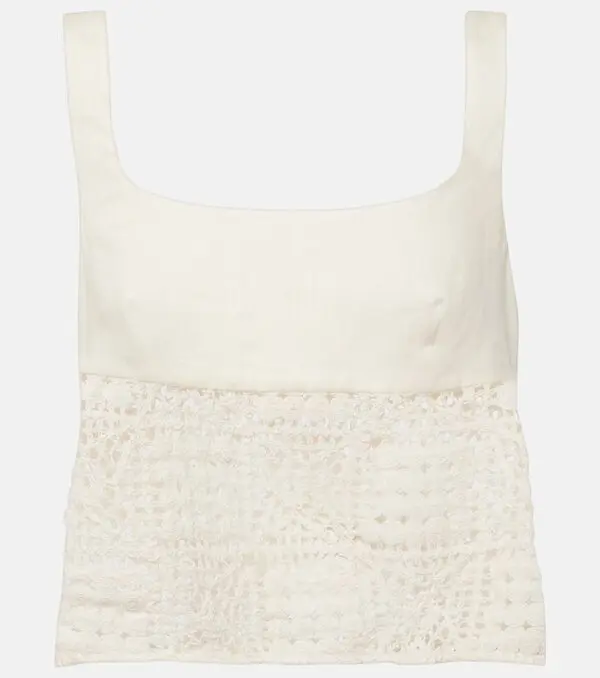 SIR. Rayure Linen Crop Top