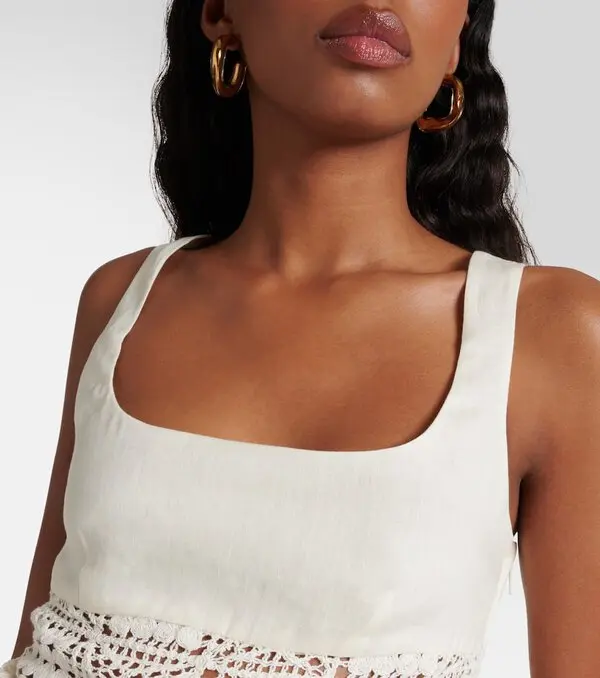 SIR. Rayure Linen Crop Top