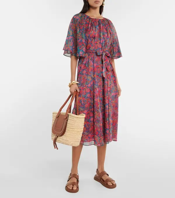 ERES Daisy Floral Cotton Midi Dress