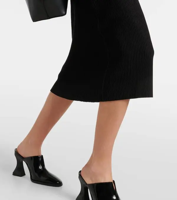 Vince Ribbed-knit Jersey Midi Dress