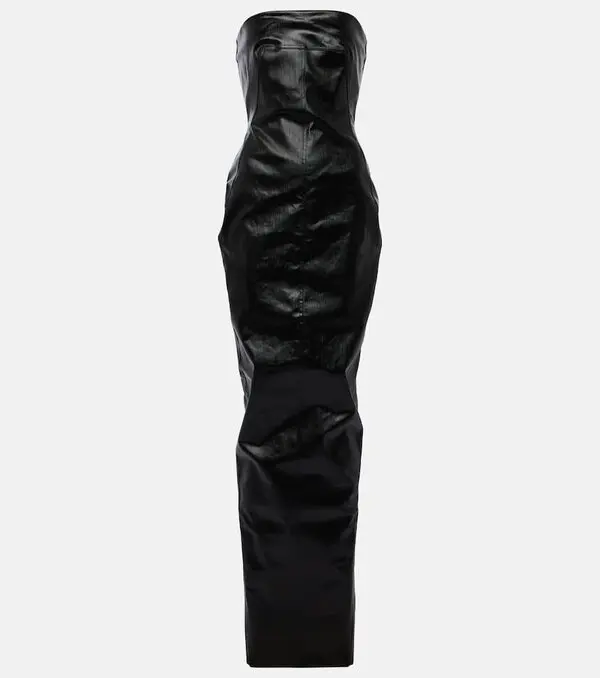 Rick Owens Denim Bustier Gown - Black
