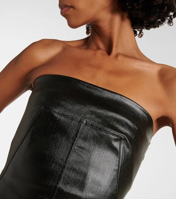 Rick Owens Denim Bustier Gown - Black