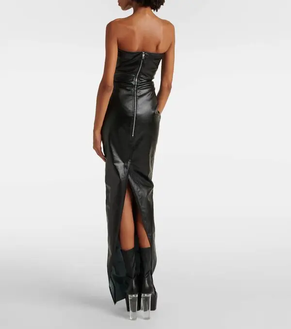 Rick Owens Denim Bustier Gown - Black