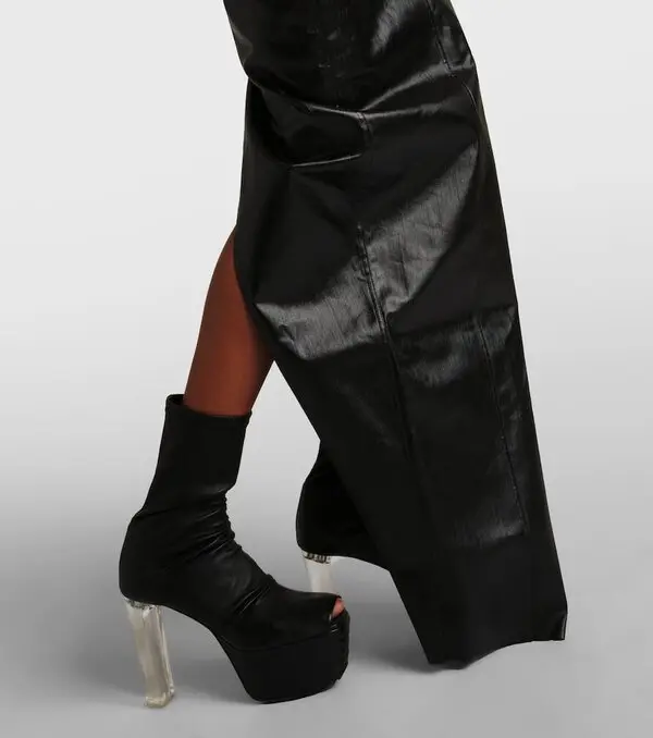 Rick Owens Denim Bustier Gown - Black