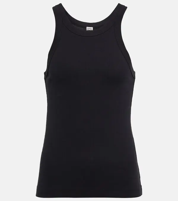 TOTEME Cotton-blend Jersey Tank Top - Black