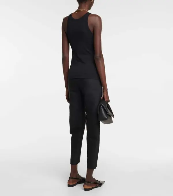 TOTEME Cotton-blend Jersey Tank Top - Black