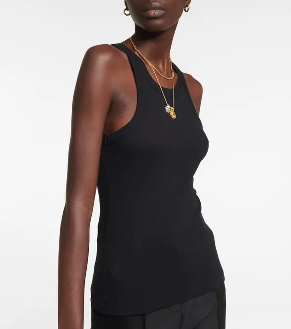 TOTEME Cotton-blend Jersey Tank Top - Black