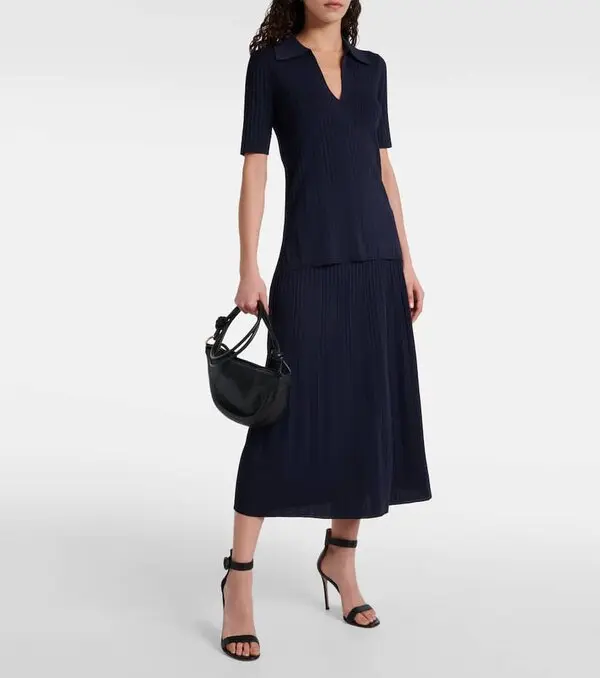 JOSEPH Ribbed-knit Midi Skirt