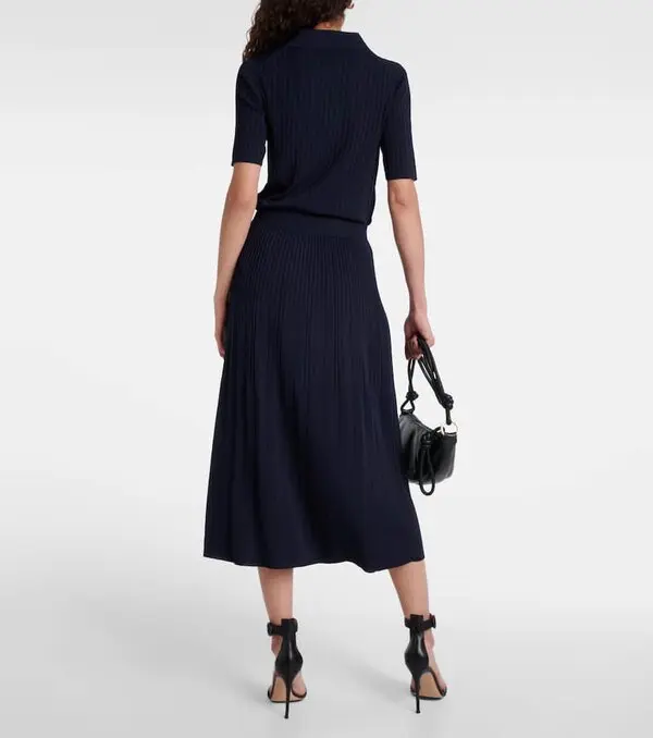 JOSEPH Ribbed-knit Midi Skirt