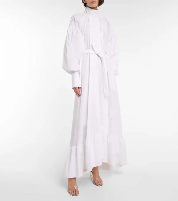 PATOU Belted Maxi Dress In Cotton