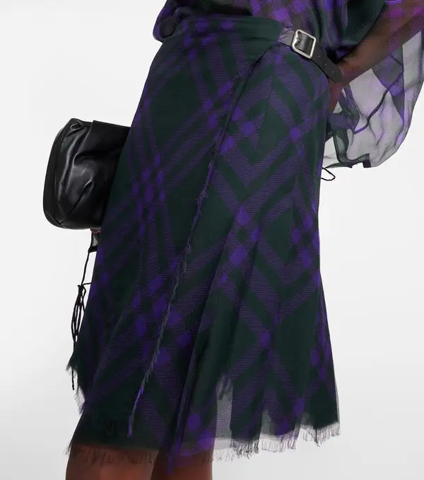 Burberry Checked Silk Miniskirt