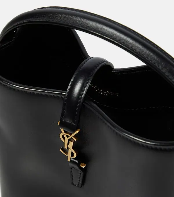 Saint Laurent Le 37 Mini Leather Bucket Bag - Black