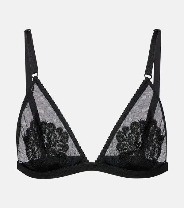 Dolce & Gabbana Lace-trimmed Mesh Bra Top