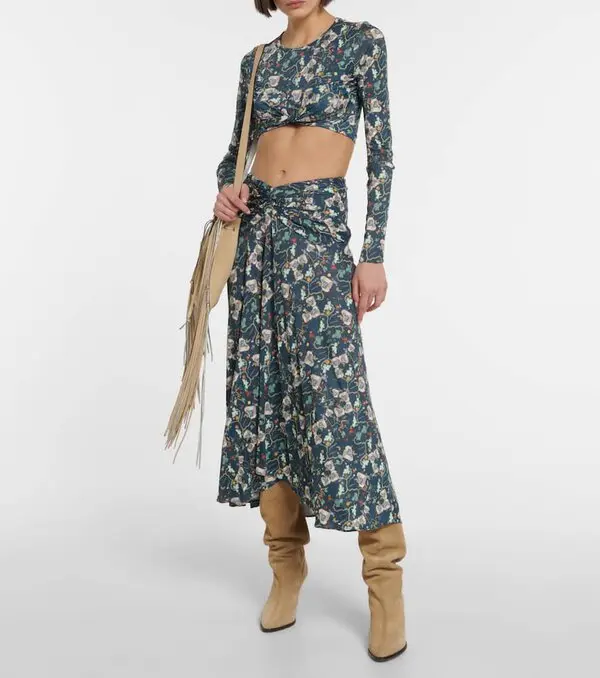 Isabel Marant Étoile Jinea Floral Jersey Crop Top