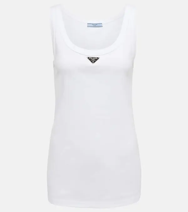 Prada Logo Cotton Tank Top