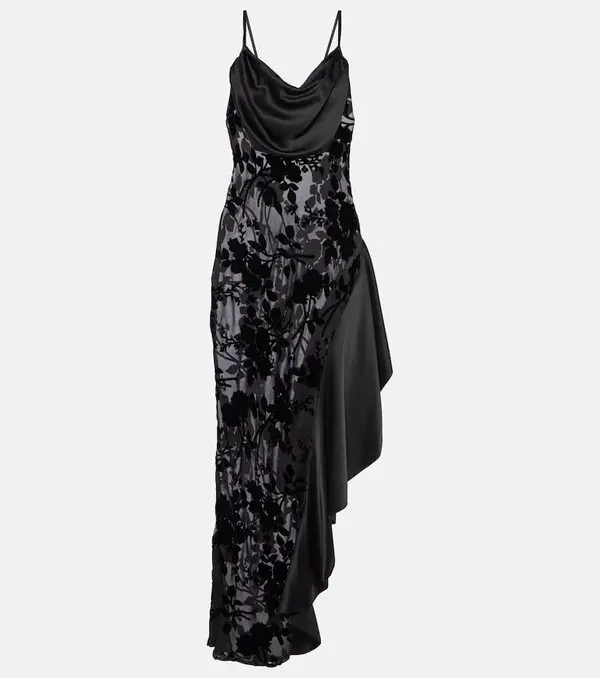 RODARTE Asymmetrical Bias Slip Dress - Black